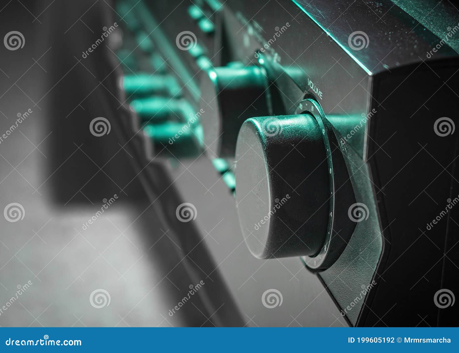 Close-up of Volume Controls Panel. Audio Receiver Control Panel Stock ...