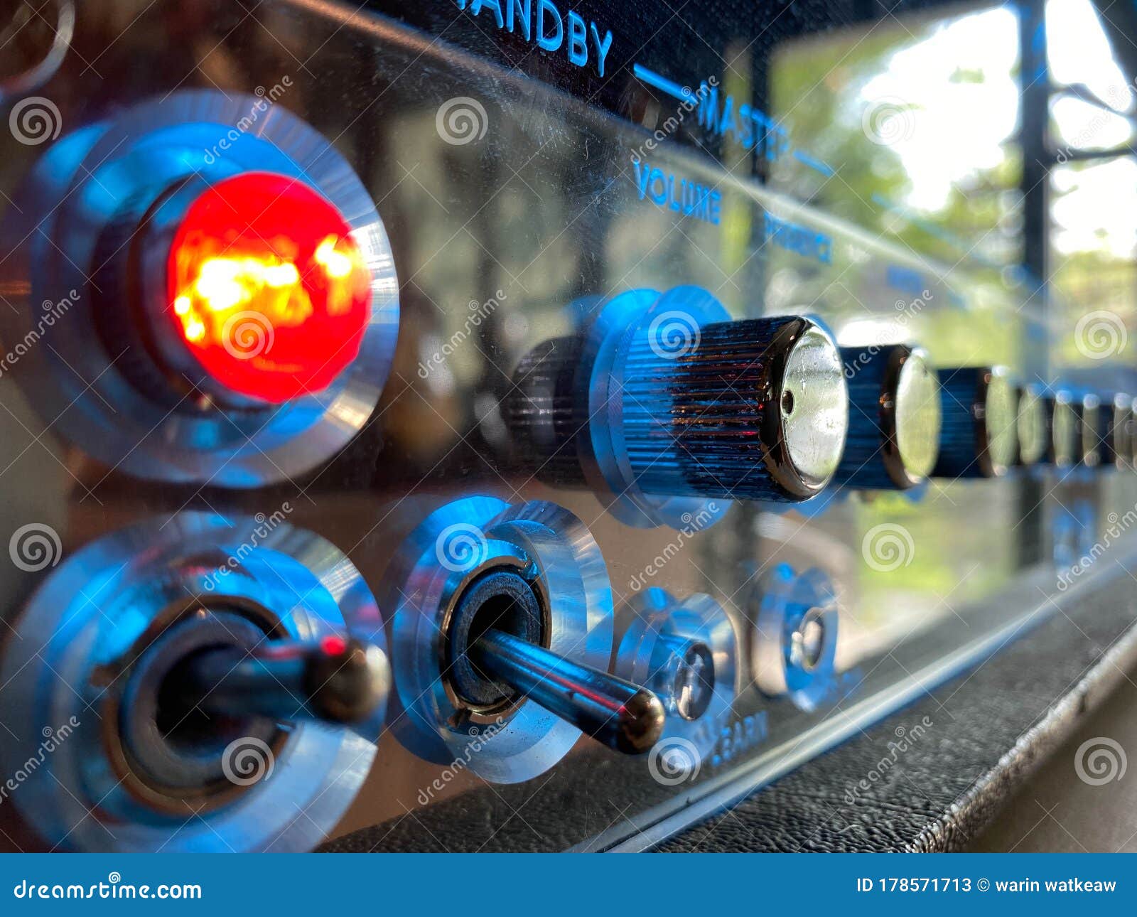 Close-up Volume Knob of Amplifier. Stock Image - Image of power ...