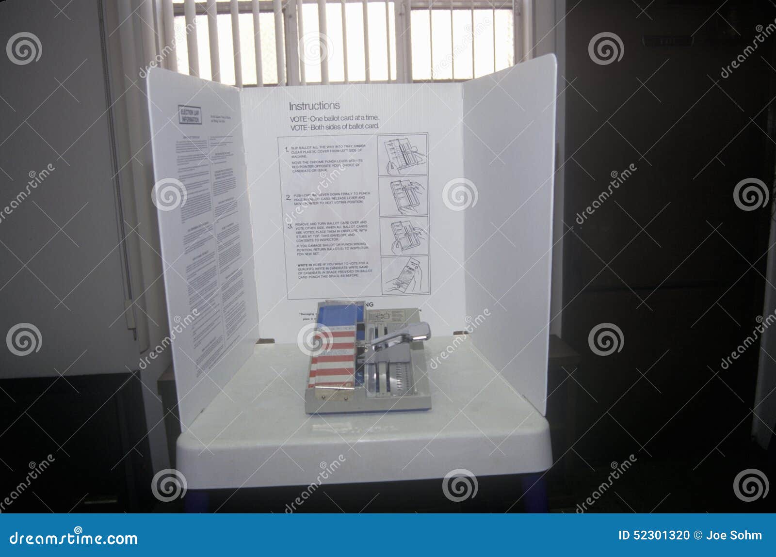 Close-up of a Voting Booth and Ballot Machine with Ballot , CA ...
