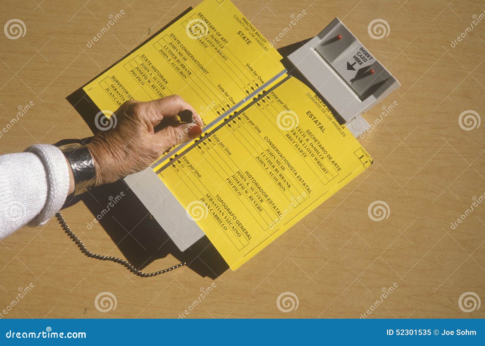 Close-up of a Voting Booth and Ballot Machine with Ballot , CA ...