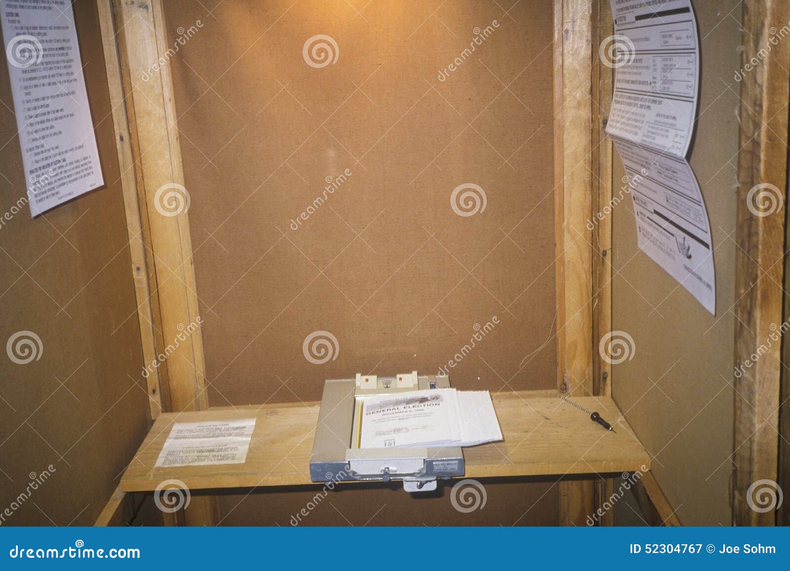 Close-up of a Voting Booth and Ballot Machine with Ballot , CA ...