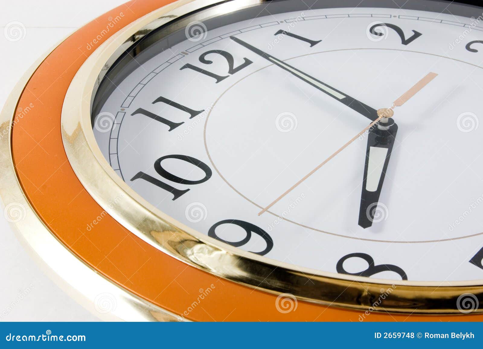 Close-up of wall clock. stock photo. Image of minute, morning - 2659748