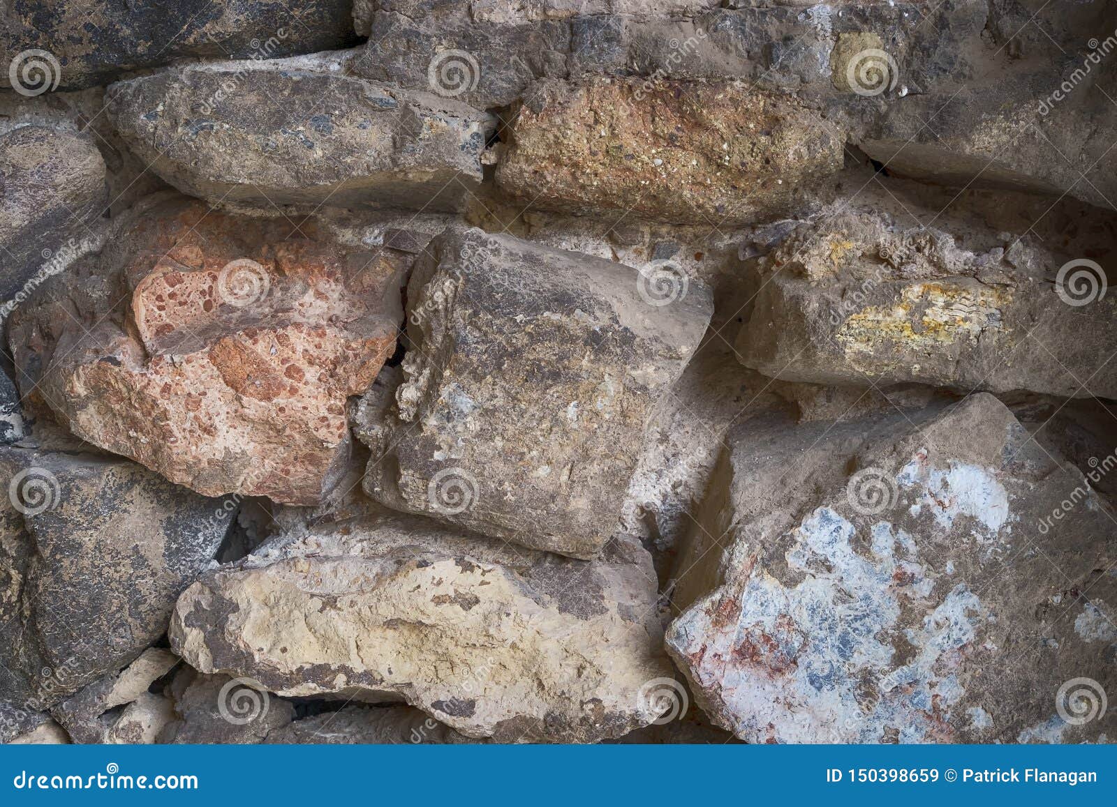 A Wall Comprised of Large Rocks and Stones Stock Image - Image of ...