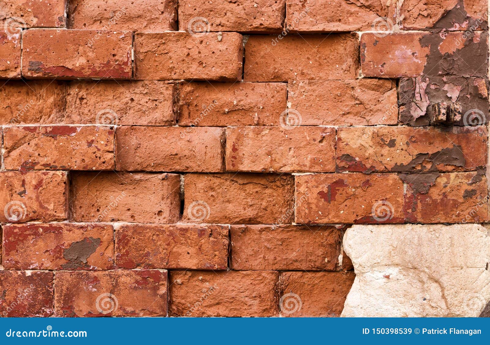 A Wall of Haphazardly Placed Red Bricks Stock Image - Image of modern ...