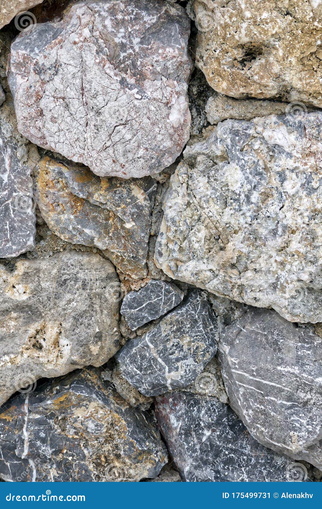 Close Up of Wall of Large Natural Form Stones. Stock Image - Image of ...