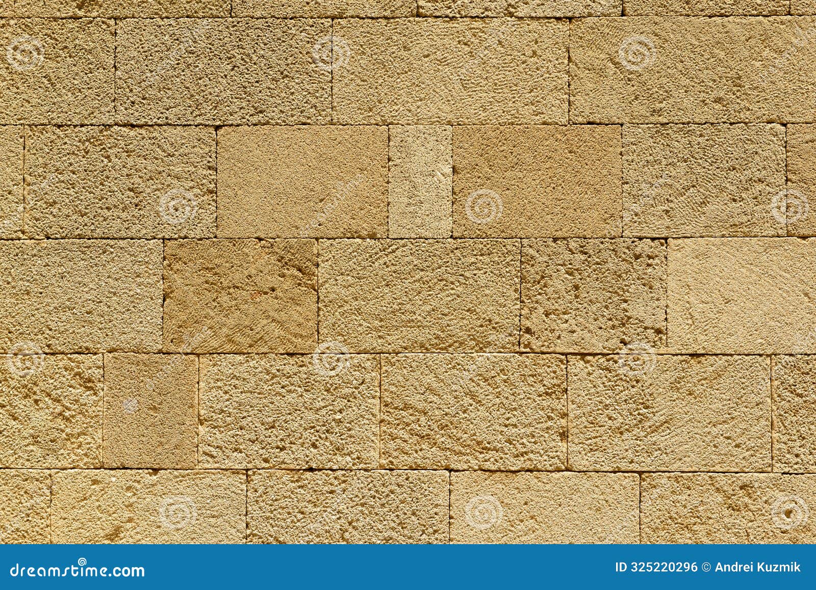 Close Up of a Wall Made of Rectangular, Tan Stone Blocks. Mediterranean ...
