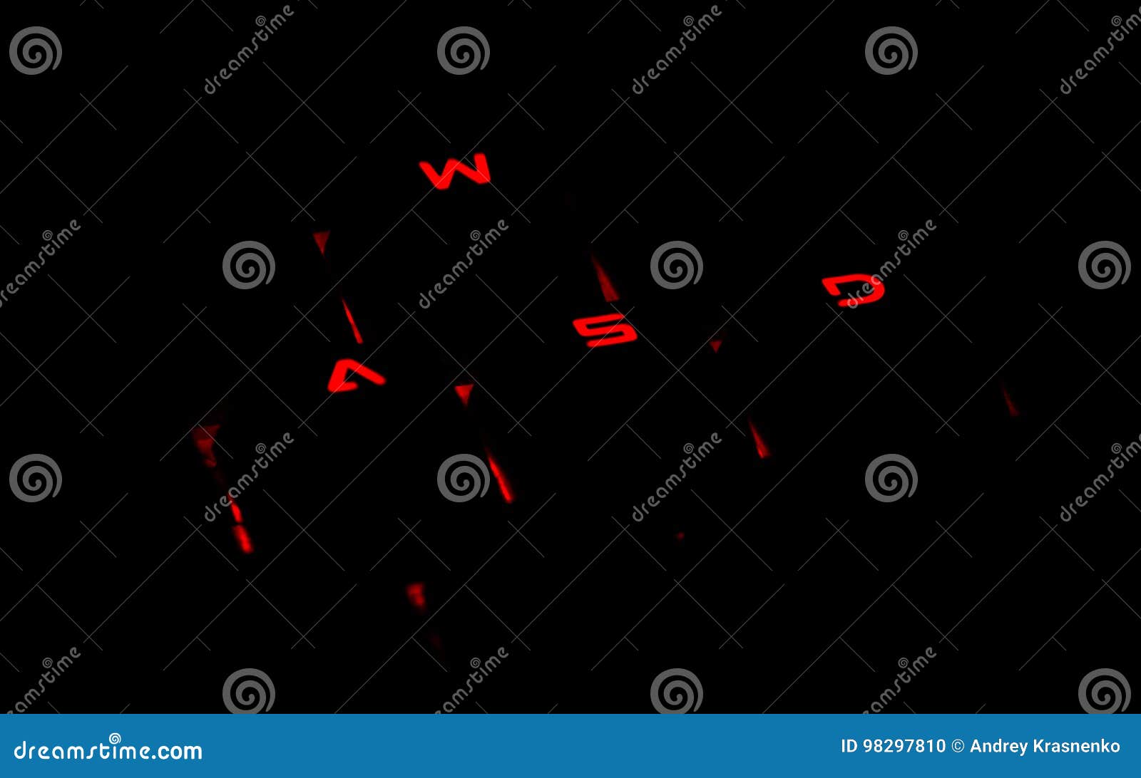 WASD Keys Close-up In A Gaming Keyboard With Glow Lights Effects Of ...