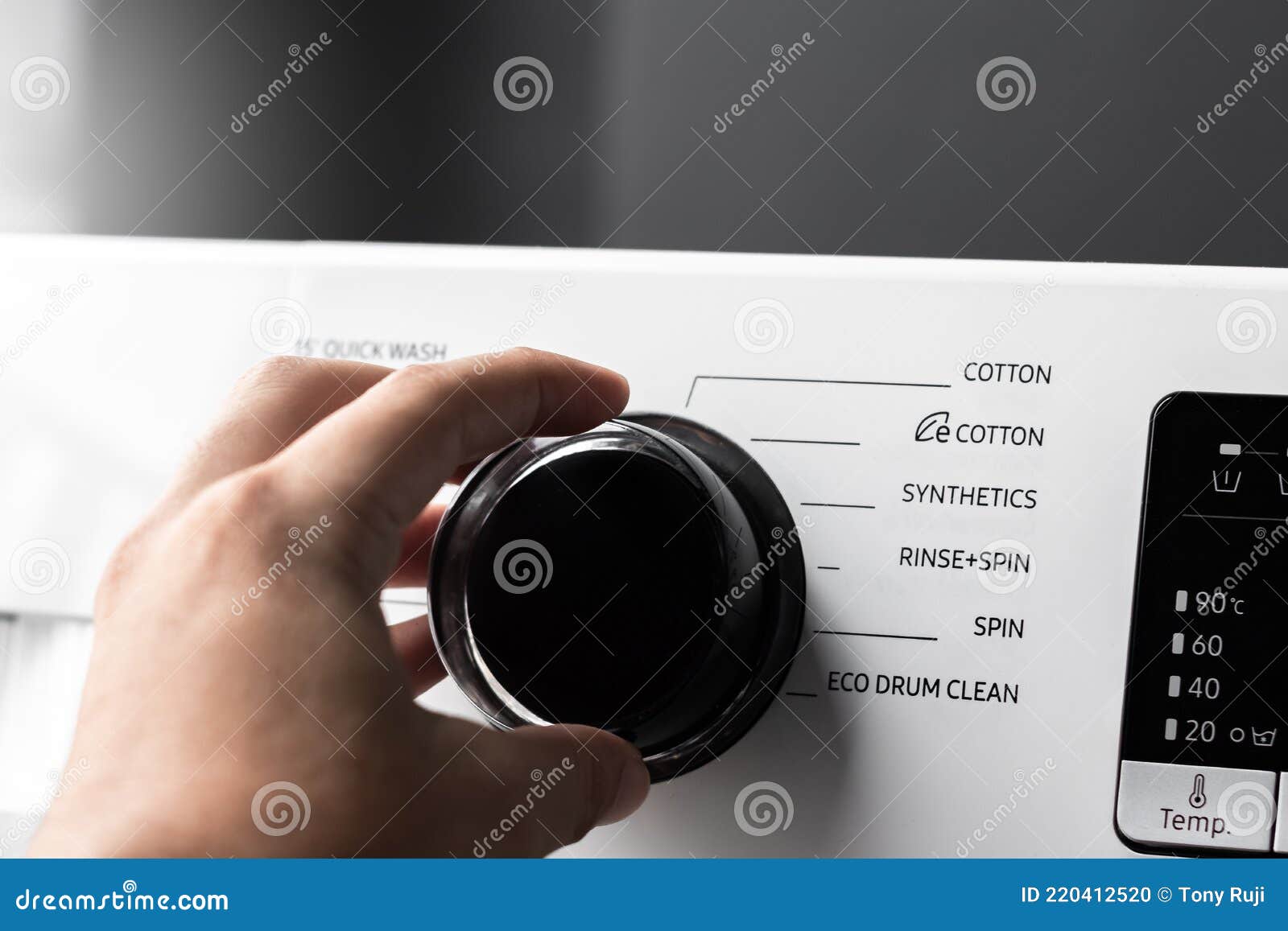 Close-Up Washing Machine Control Panel Stock Photo - Image of knob ...