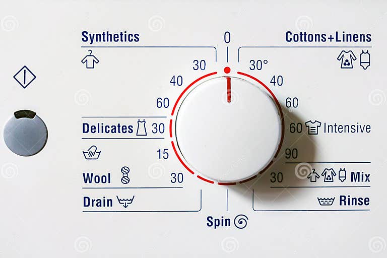Close Up Washing Machine Dial Stock Image - Image of industry, control ...