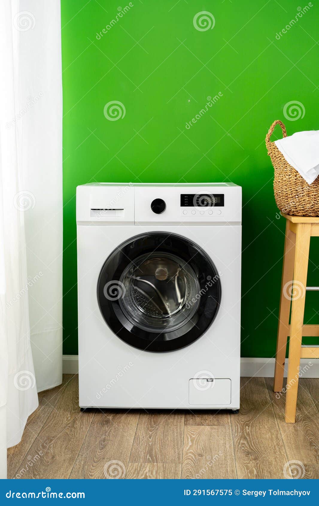 Close Up of Washing Machine in a Laundry Room Stock Image - Image of ...