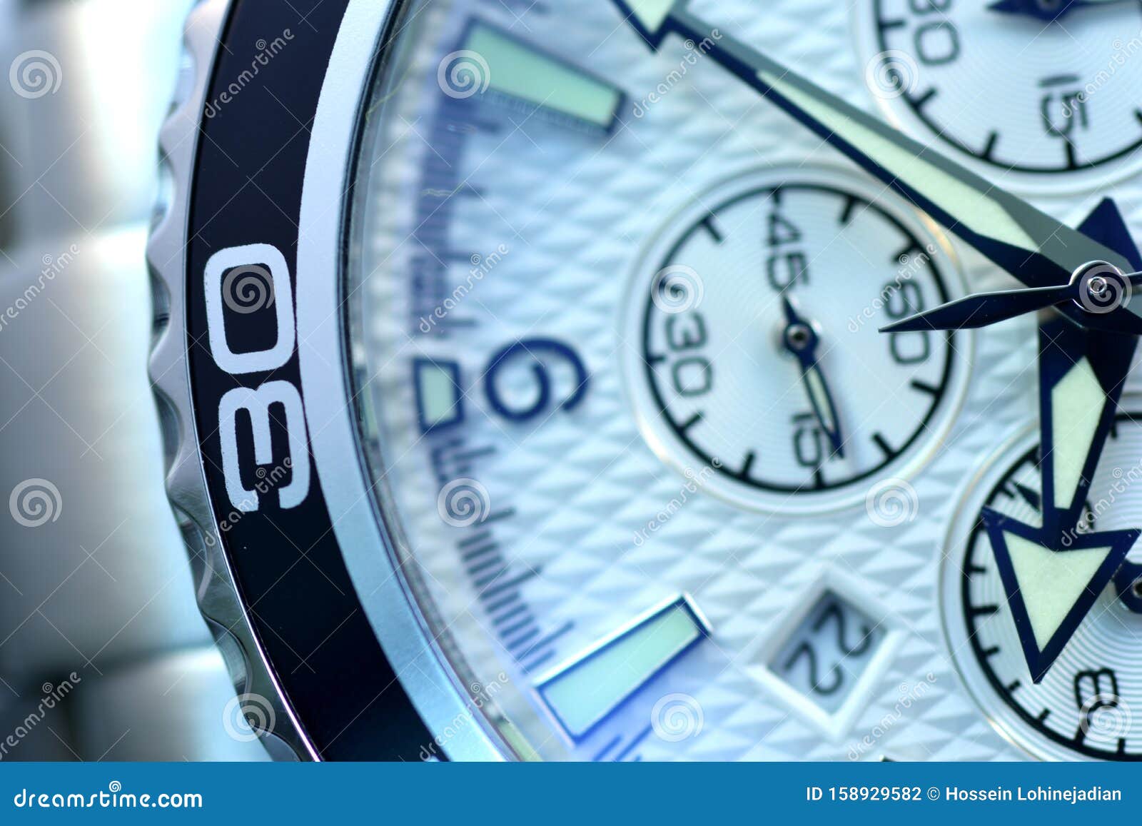 CLOSE UP WATCH stock photo. Image of blue, detail, hand - 158929582