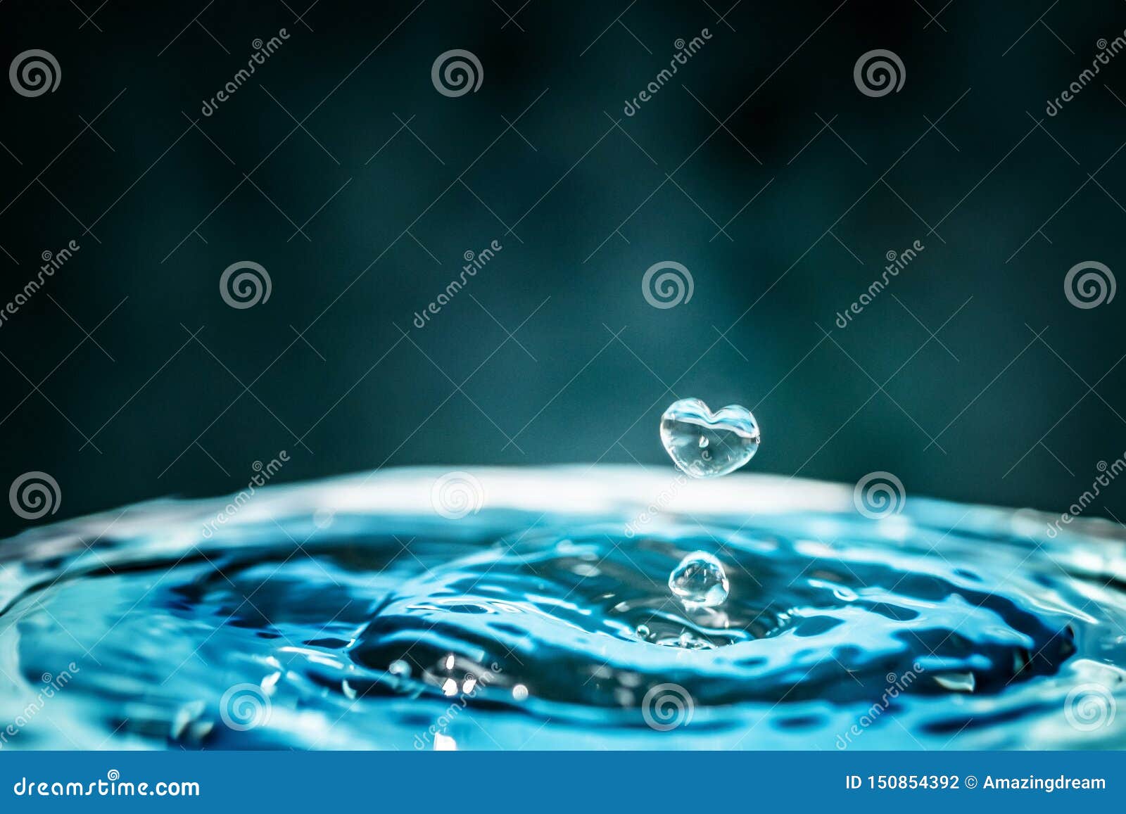 Heart Shape Water Drop. Save and Love Water Concept Stock Photo - Image ...