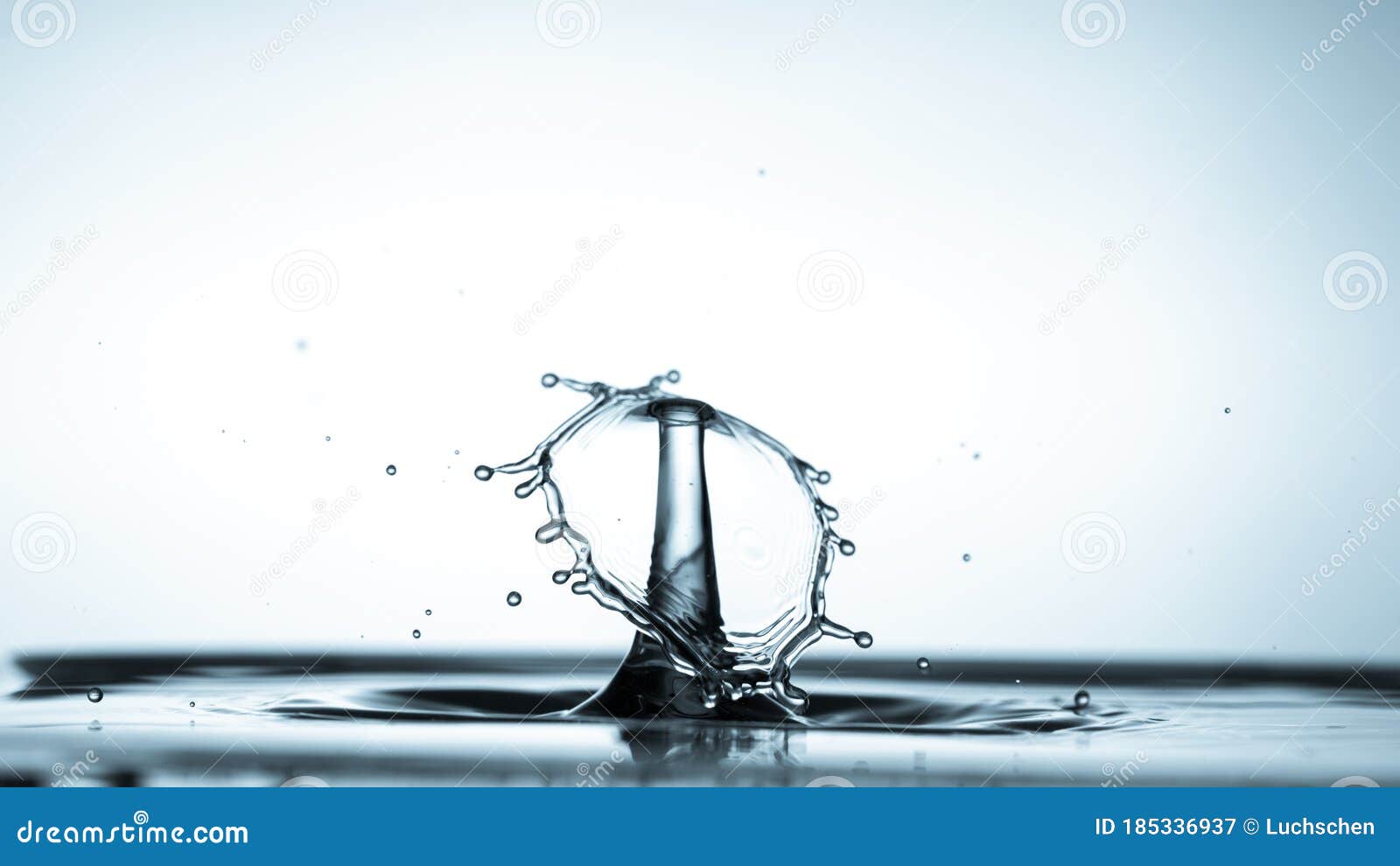 Close-up of a Water Drop Falling on Water Surface Stock Image - Image ...