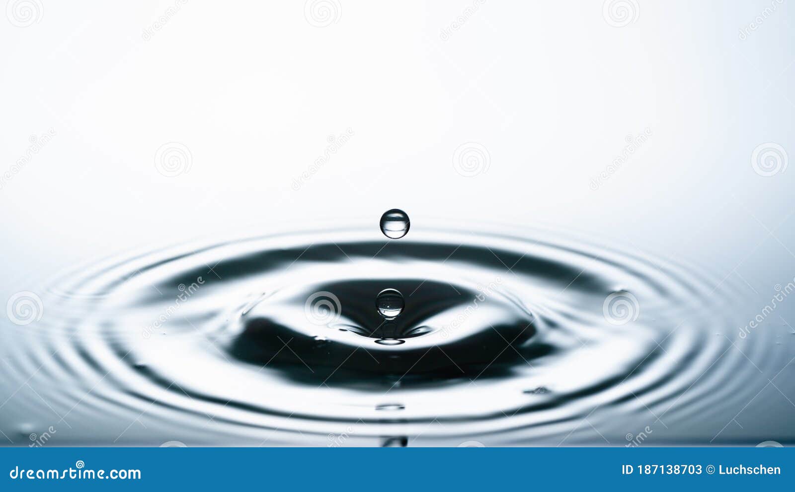 Close-up of a Water Drop Falling on Water Surface Stock Image - Image ...
