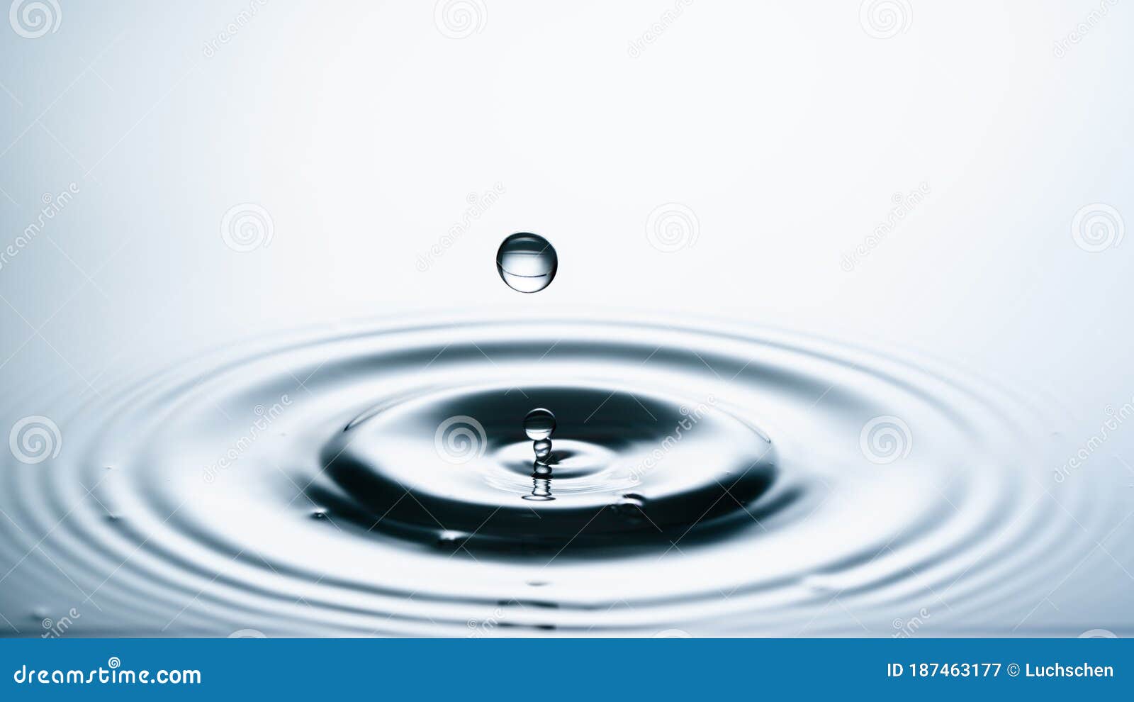 Close-up of a Water Drop Falling on Water Surface Stock Image - Image ...