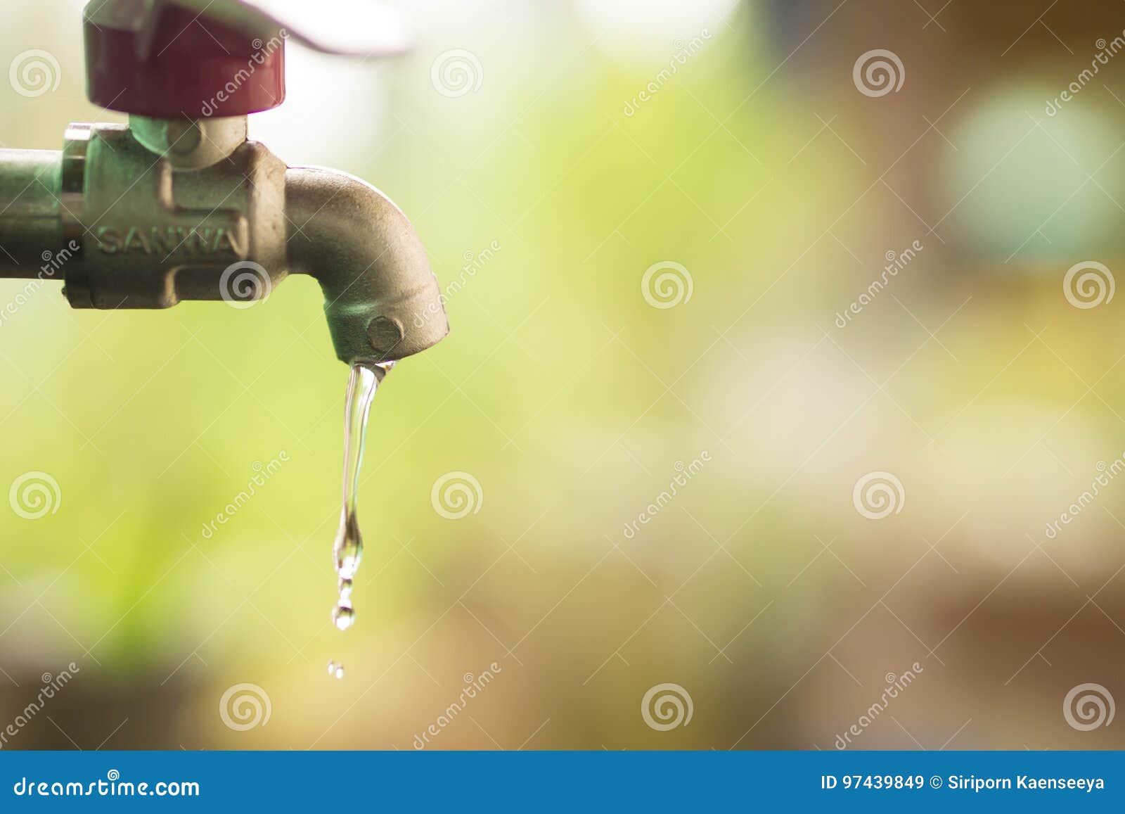 Close Up Water Drop from Tab, Leaking Water, Save Water and Water ...