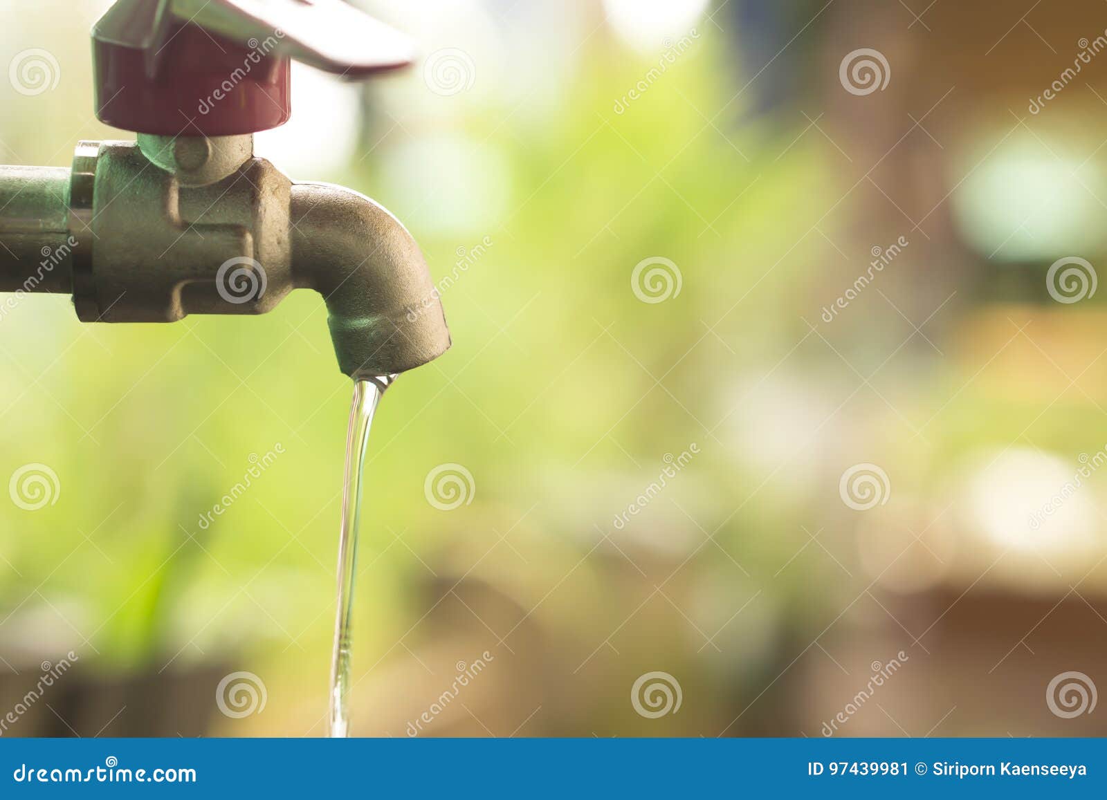 Close Up Water Drop from Tab, Leaking Water, Save Water and Water ...