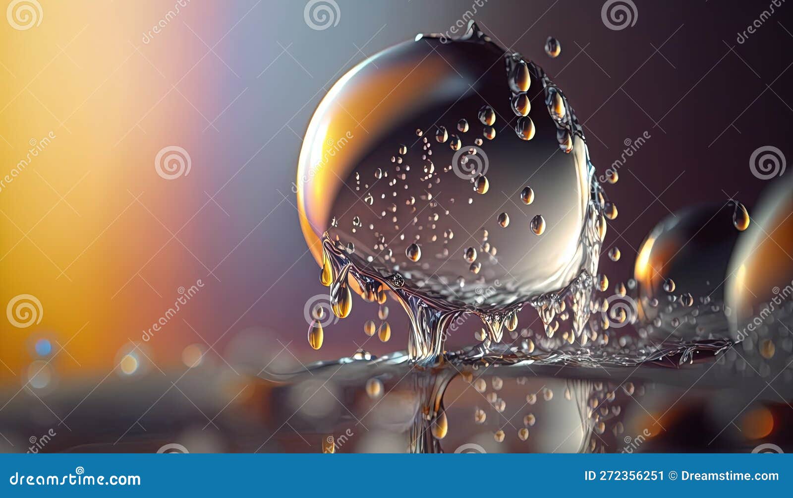 A Close Up of a Water Droplet on a Surface Stock Illustration ...