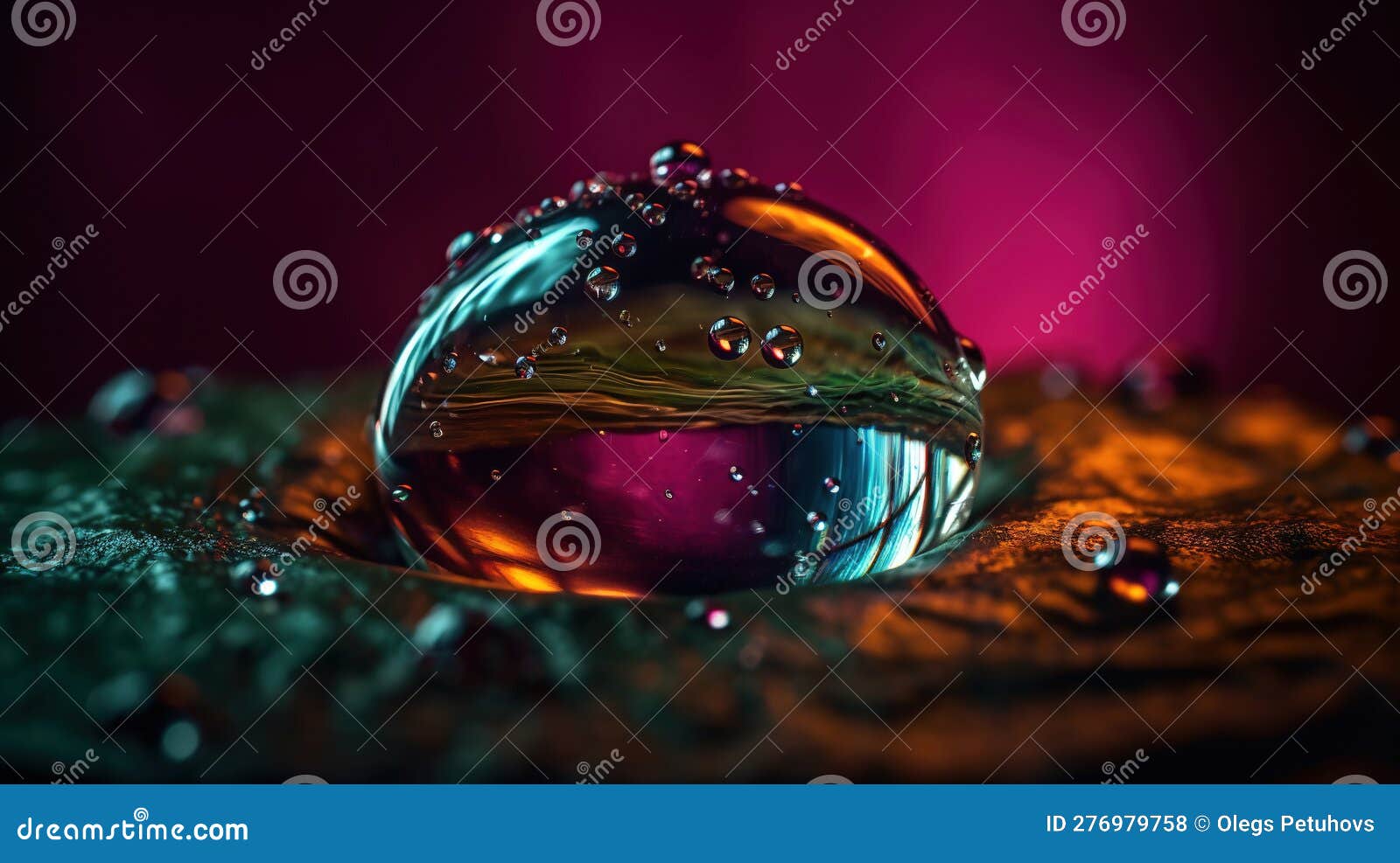 A Close Up of a Water Droplet on a Surface Stock Illustration ...
