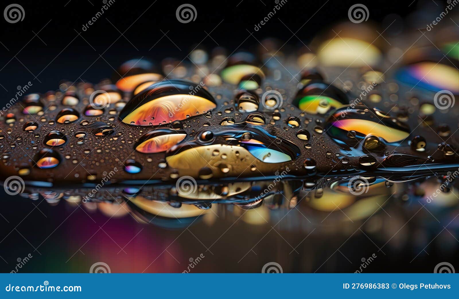 A Close Up of a Water Droplet on a Surface Stock Illustration ...
