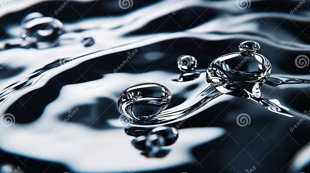A Close Up of Water Droplets Falling into a Pool of Water Stock Photo ...