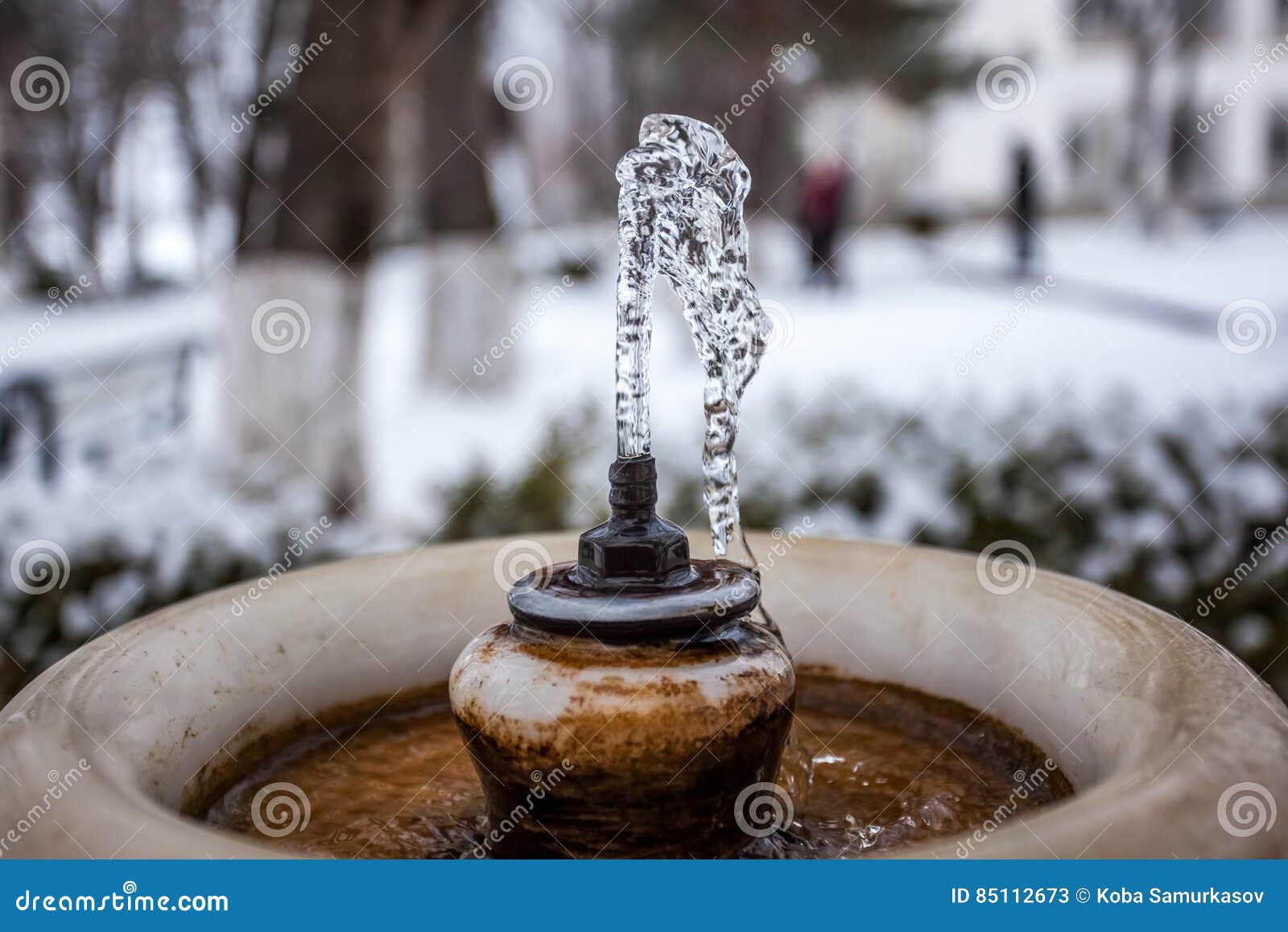 Close Up Water Drops Flowing from Fountain Stock Image - Image of white ...