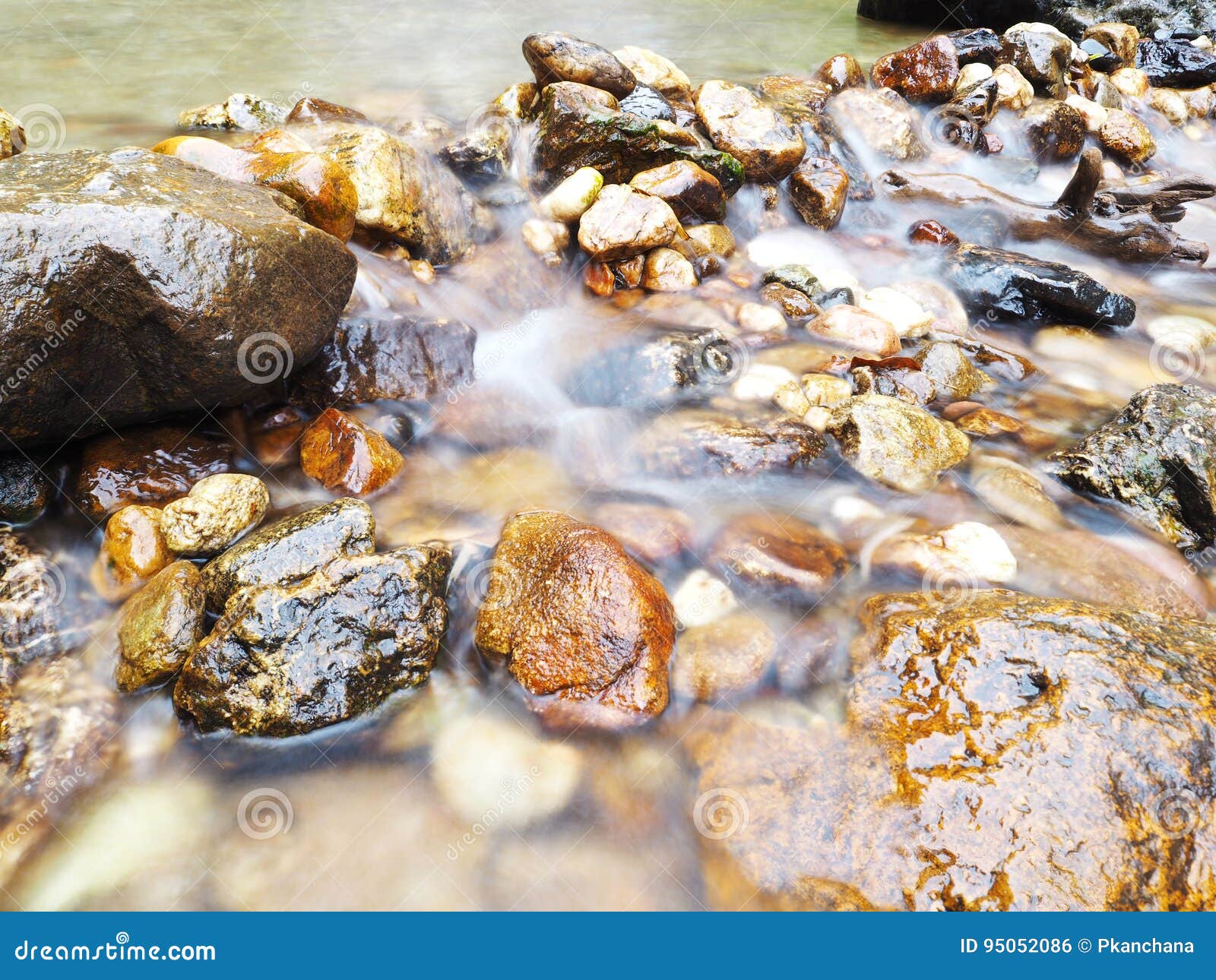Close Up Water Flowing Over Rocks Stock Photo - Image of rock, park ...