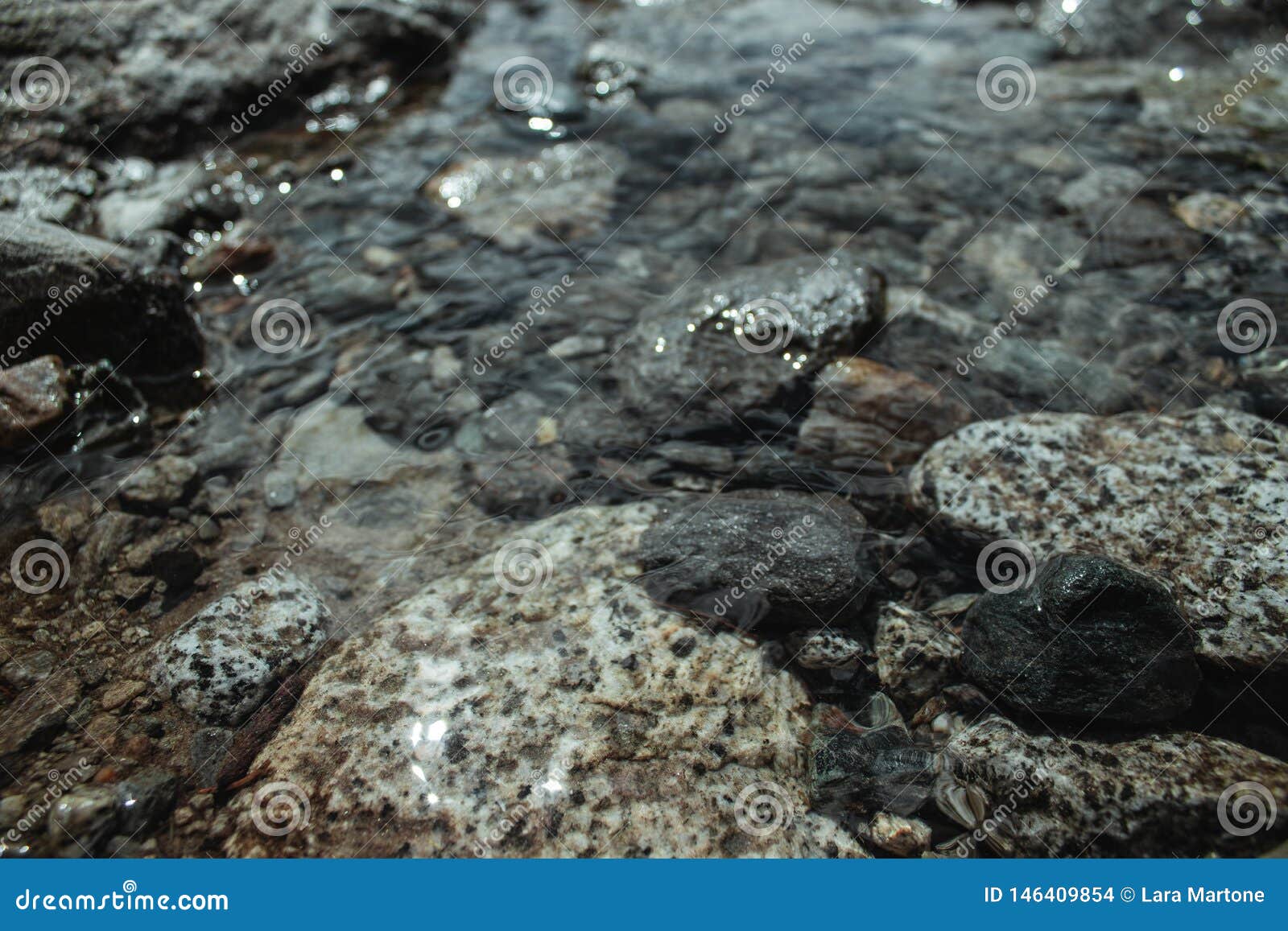 Close Up of Water Flowing in a Stream and Rocks Stock Photo - Image of ...