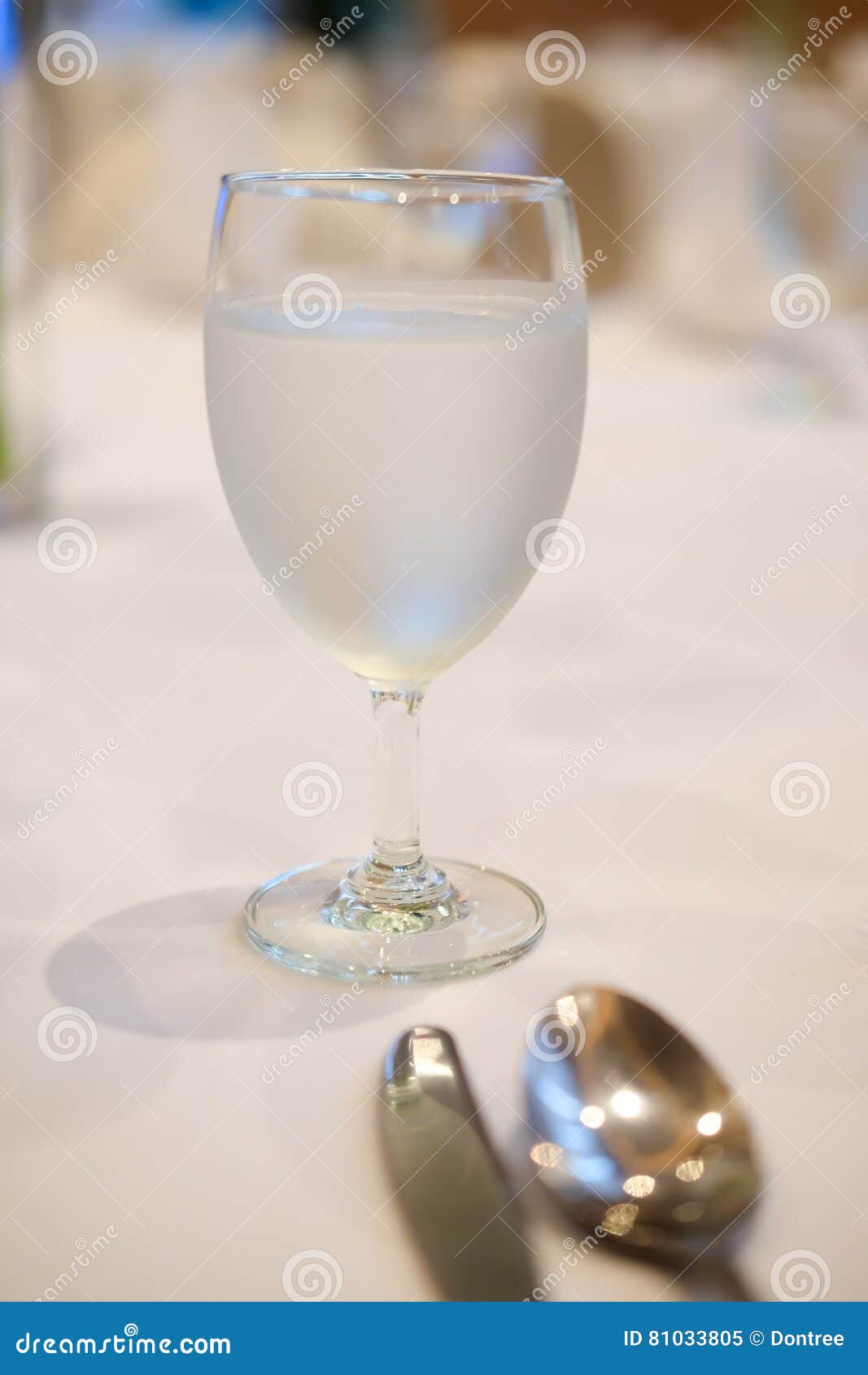 Close Up of Water Glass on Restaurant Table Stock Image - Image of ...