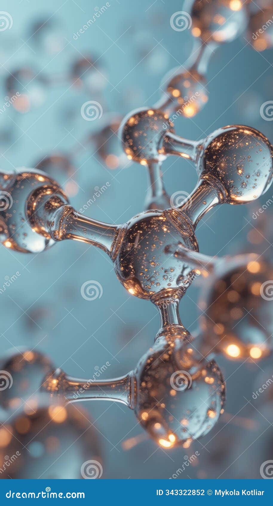Close-up of Water Molecules Structure Stock Photo - Image of science ...