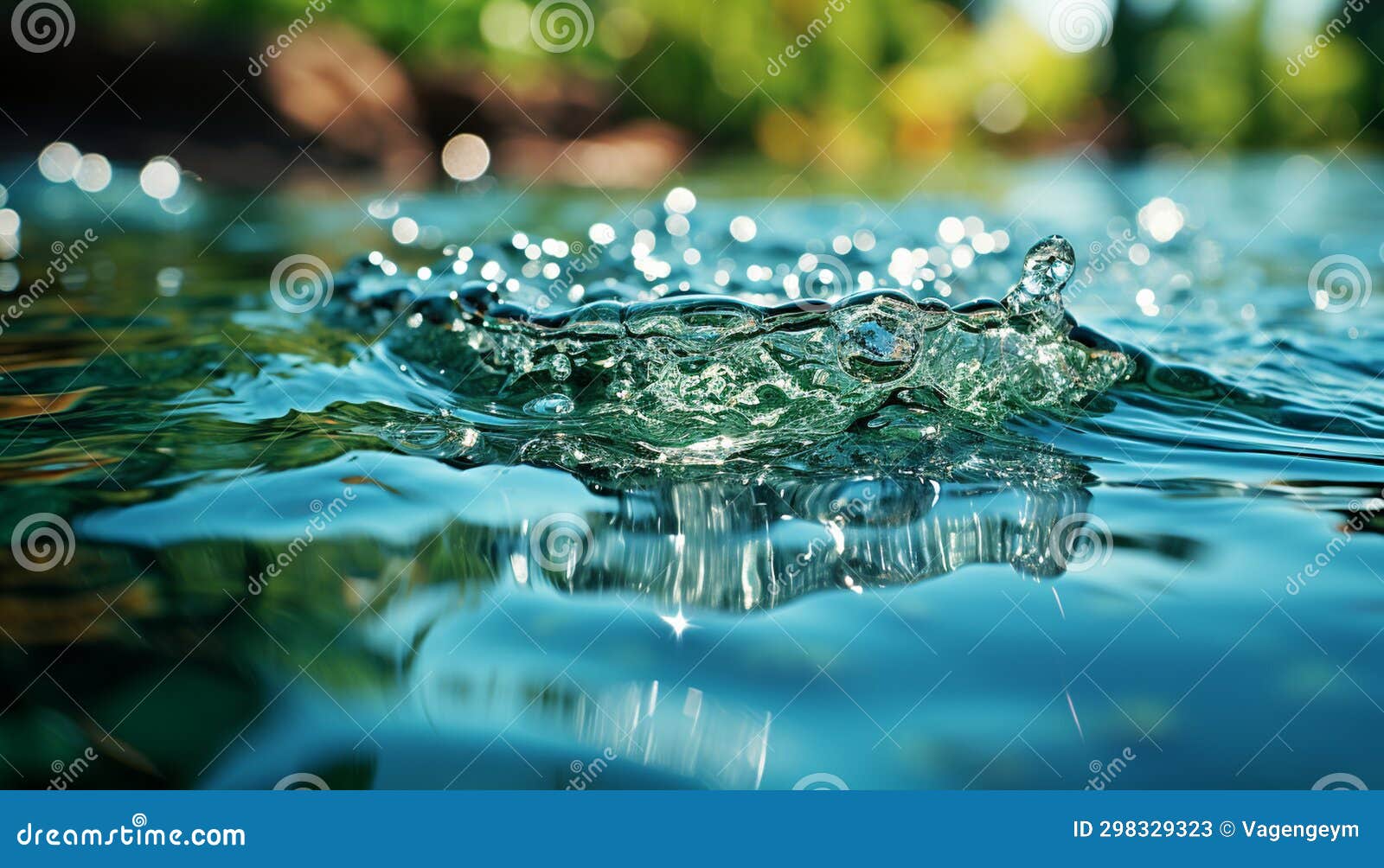 Close-up of Water Ripple and Splash on Reflective Surface Stock ...