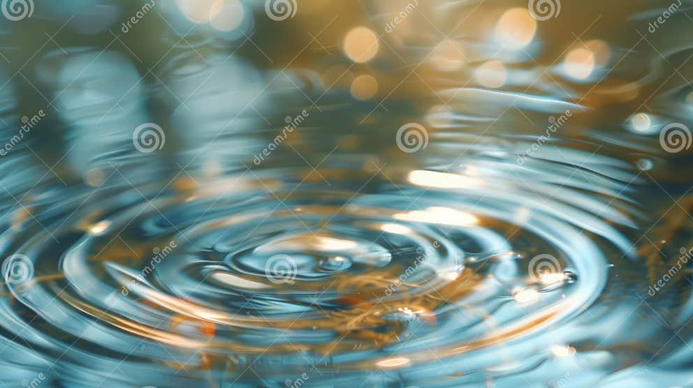 Close-up of Water with Ripples and Light Reflections. Stock Image ...