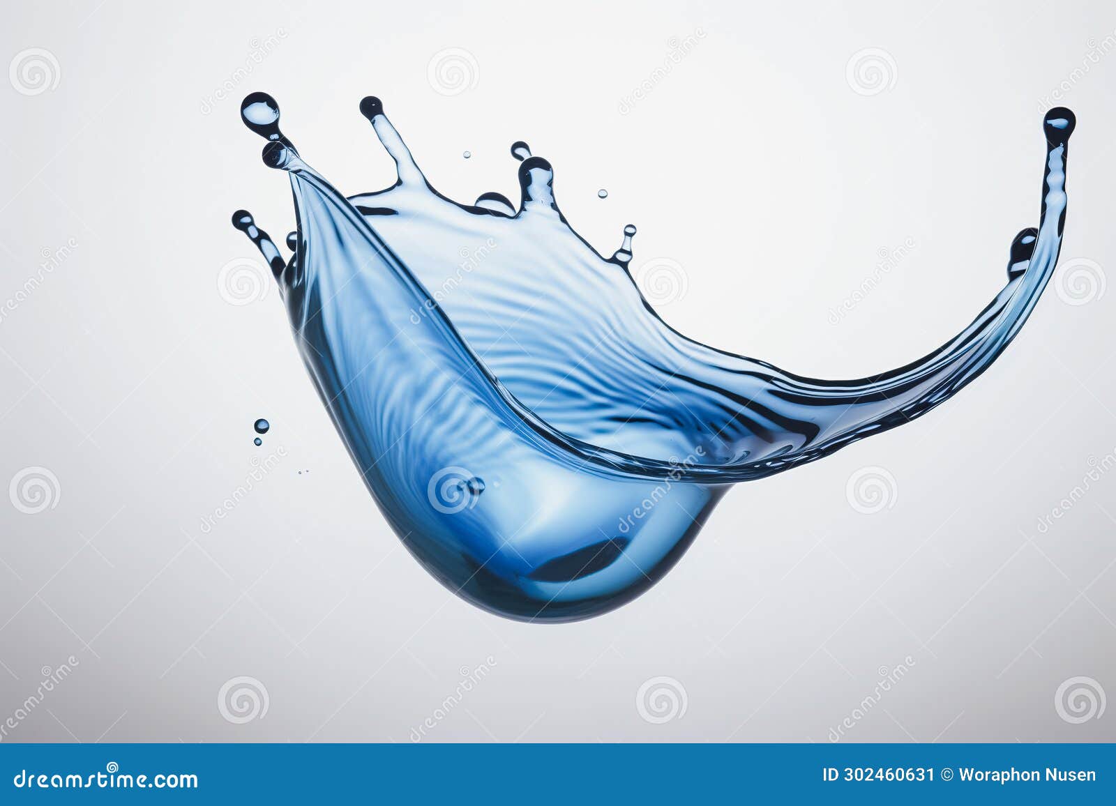 Close Up Water Splash Affect the Surface, Forming Rings on the Surface ...