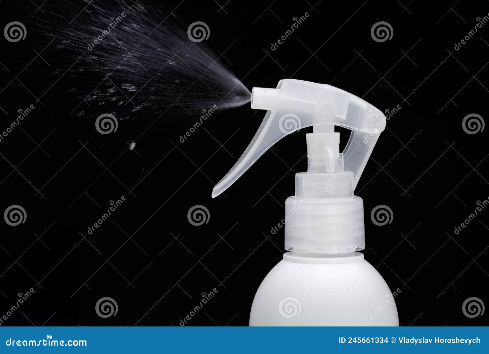 Close-up of Water Splash on Black Background from Plastic Spray Stock ...