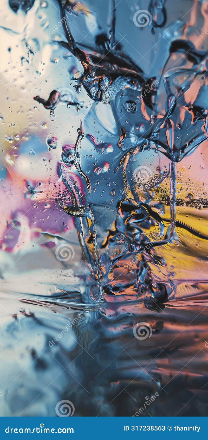 A Close Up of a Water Splash on a Surface of Water, Colorful Digital ...