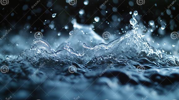 Close Up of Water Splashing on the Surface Stock Image - Image of force ...