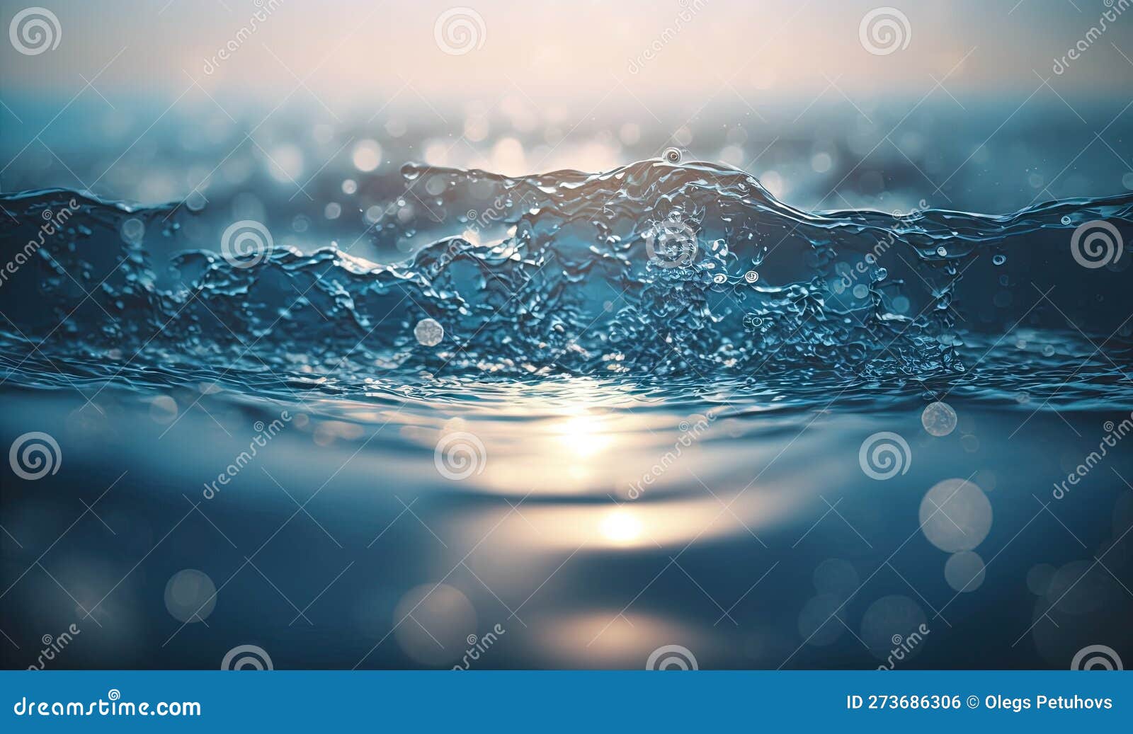 A Close Up of Water with a Sun in the Background Stock Illustration ...