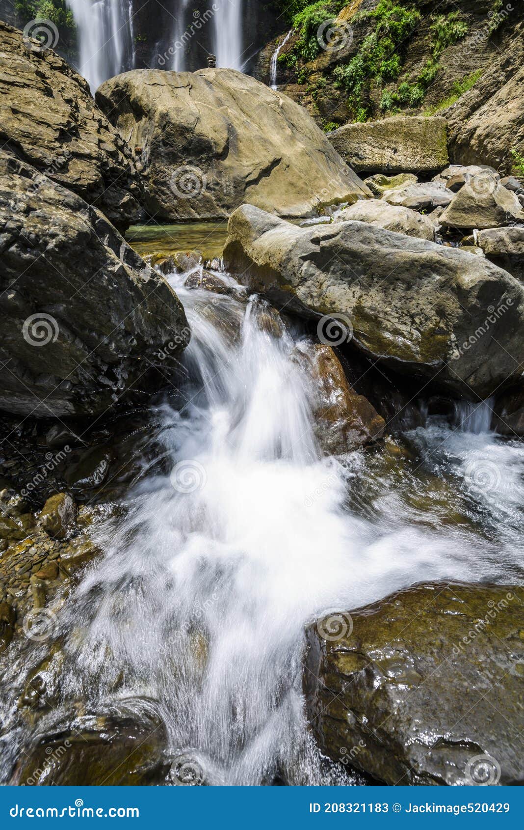 Close-up Waterfall, Natural Background Stock Image - Image of green ...