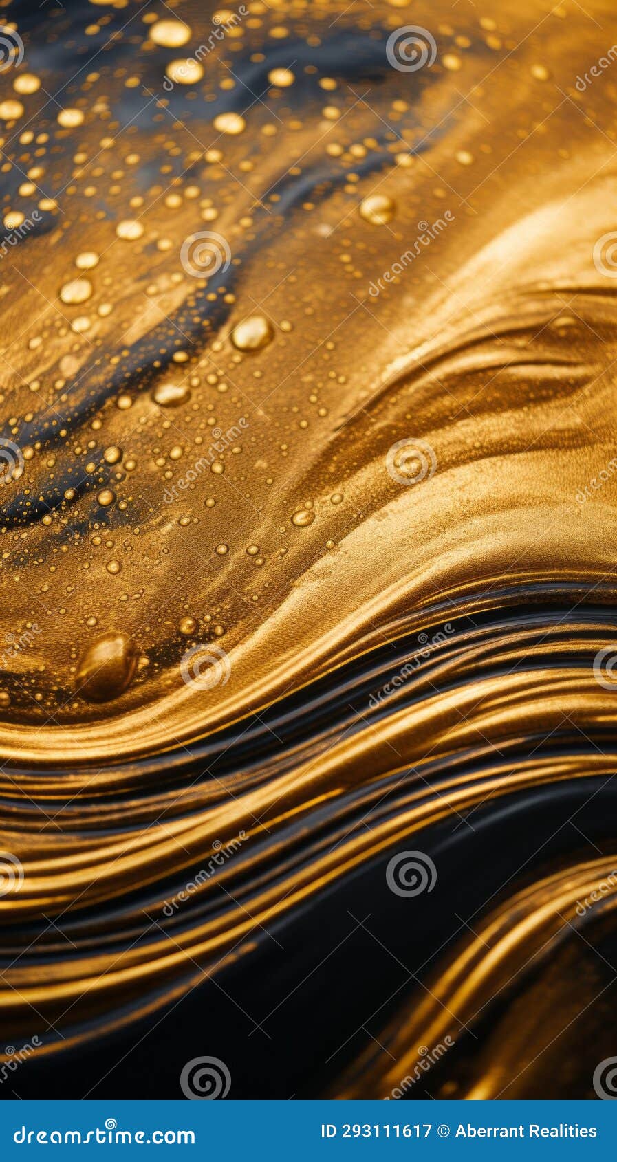 A Close Up of a Wave of Oil on a Black Background Stock Illustration ...