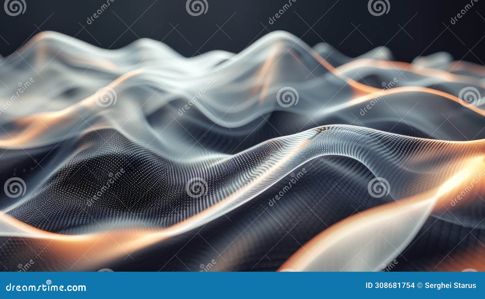A Close Up of a Wave Pattern on Top of Some Black and White Background ...