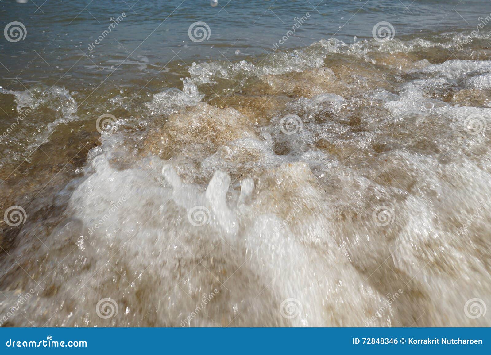 Close Up Wave on a Sand Beach, Sea Foam, Splash of the Sea Stock Photo ...