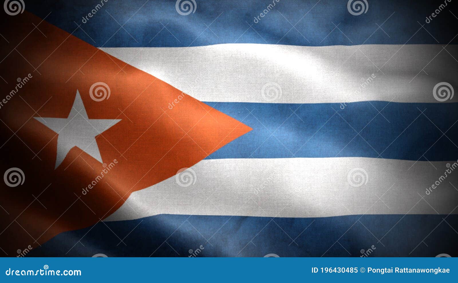 Close Up Waving Flag of Cuba. Flag Symbols of Cuba. Stock Illustration ...