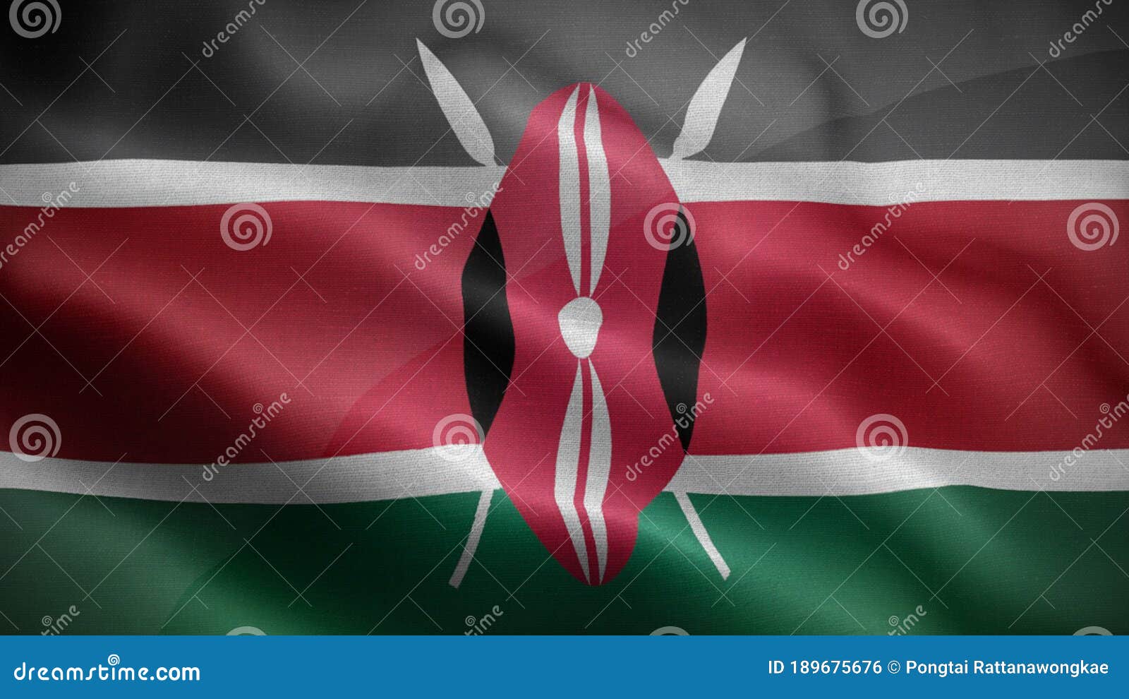 Close Up Waving Flag of Kenya. Stock Photo - Image of emblem, commerce ...