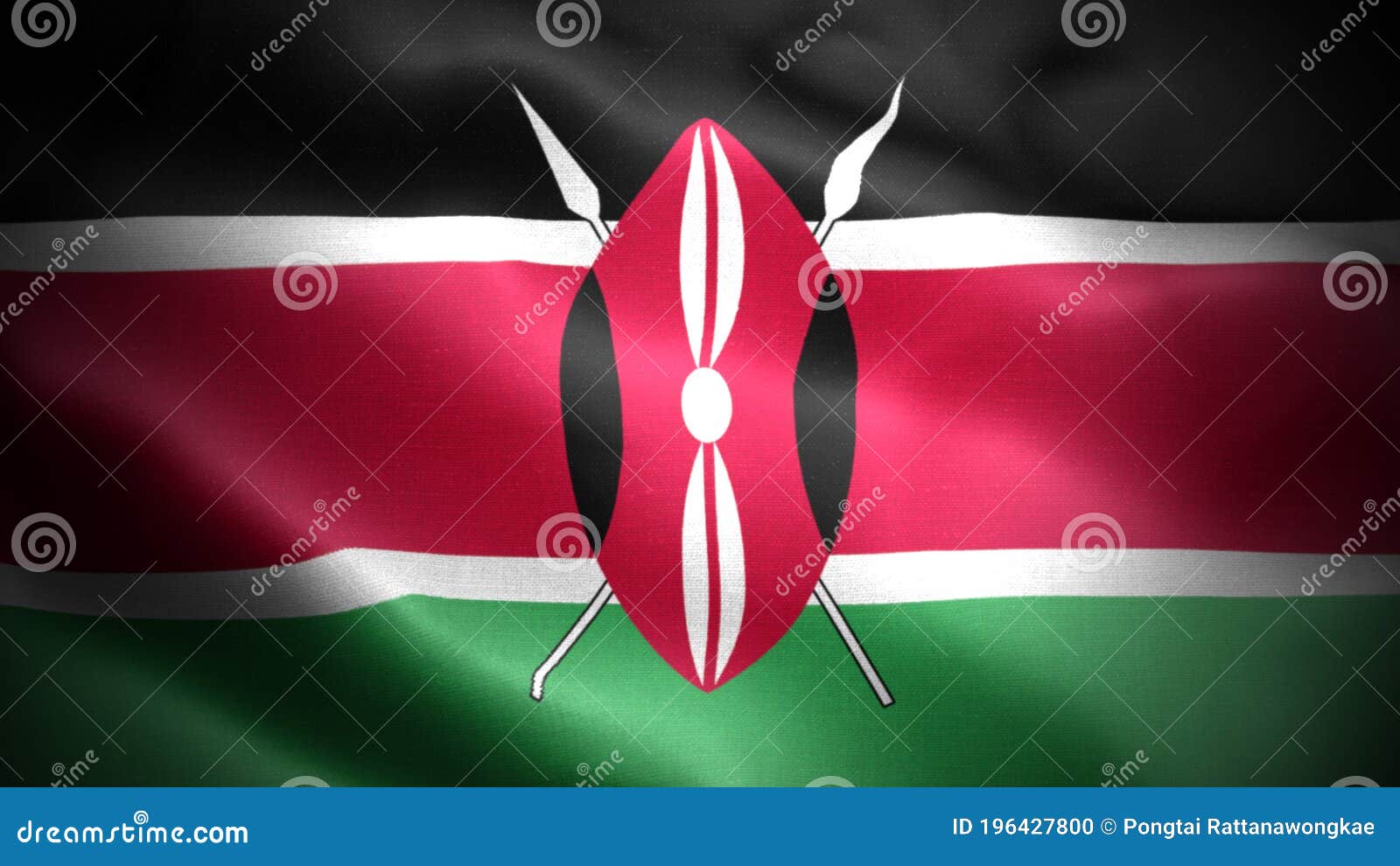 Close Up Waving Flag of Kenya. Flag Symbols of Kenya. Stock ...