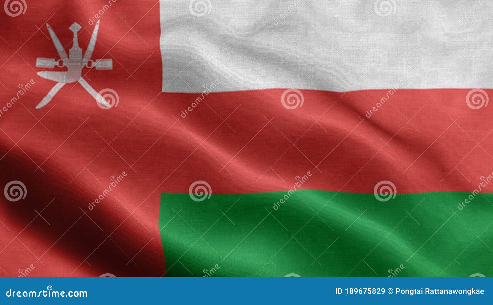 Close Up Waving Flag of Oman. Stock Illustration - Illustration of ...