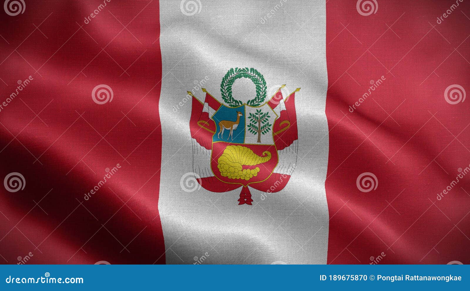 Close Up Waving Flag of Peru. Stock Photo - Image of color, mark: 189675870