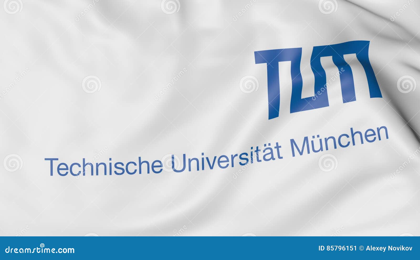 Close-up of Waving Flag with Technical University of Munich Emblem 3D ...