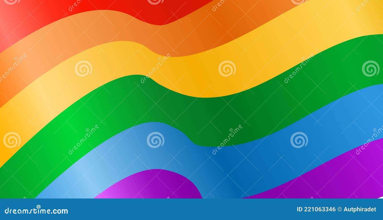Close Up Waving Rainbow Lgbt Flag Isolated Symbol Of Lgbt Gay Pride