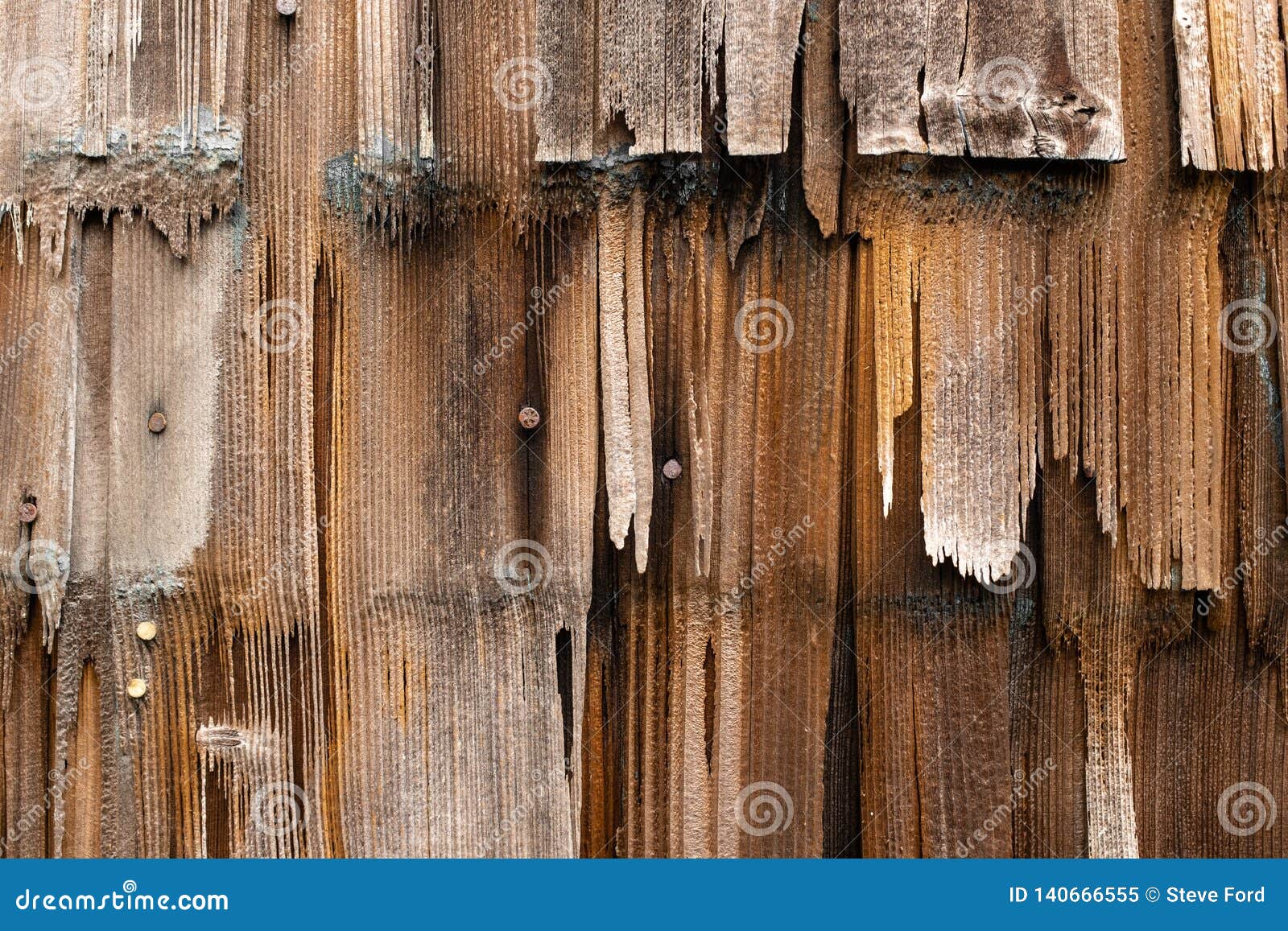A Close Up of Weathered and Rotting Wooden Cladding Stock Image - Image ...