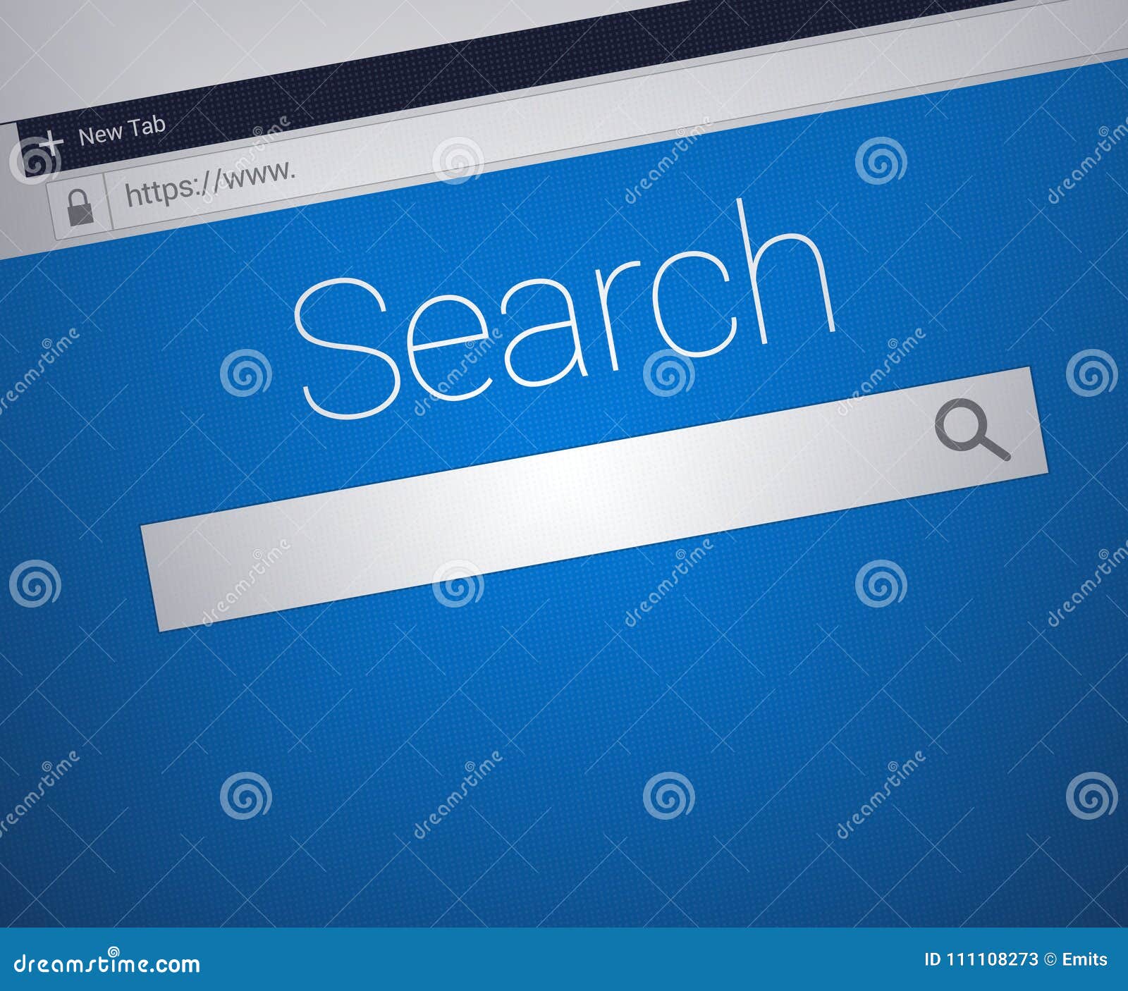 Close-up of Web Browser with Secure Address Bar and Search Field Bar Stock Illustration ...
